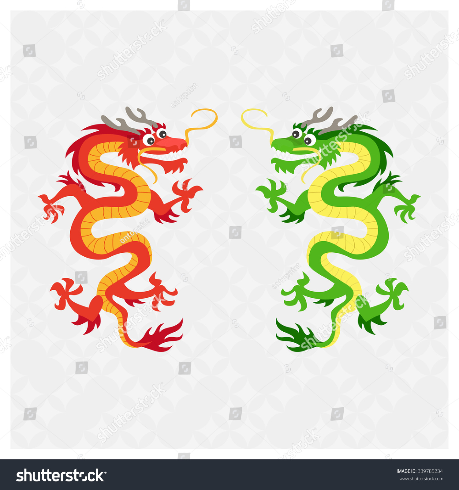 Chinese Dragon Flat Stock Vector (Royalty Free) 339785234