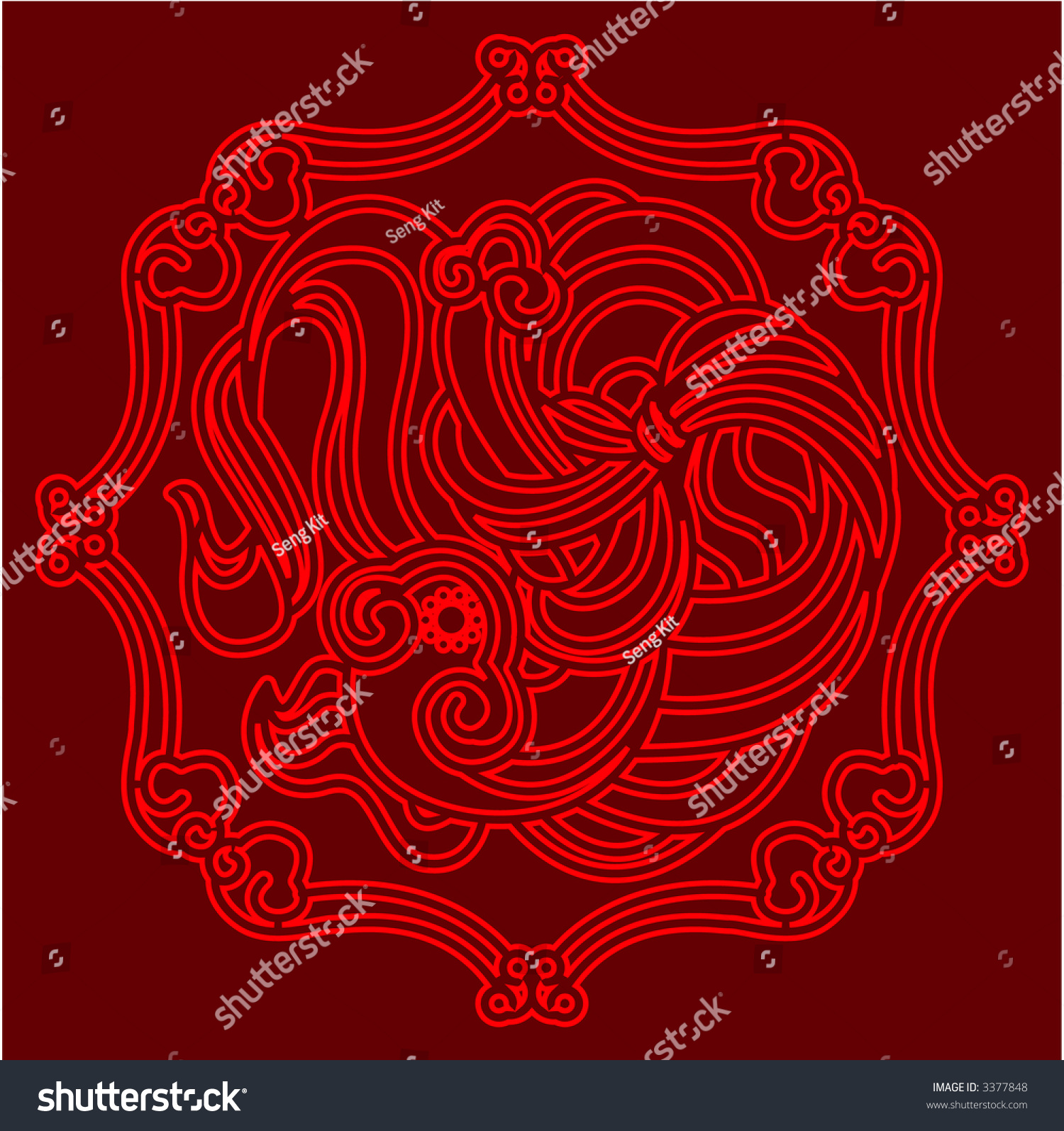 Chinese Drawing Pattern Paper Cutting Style Stock Vector (Royalty Free ...