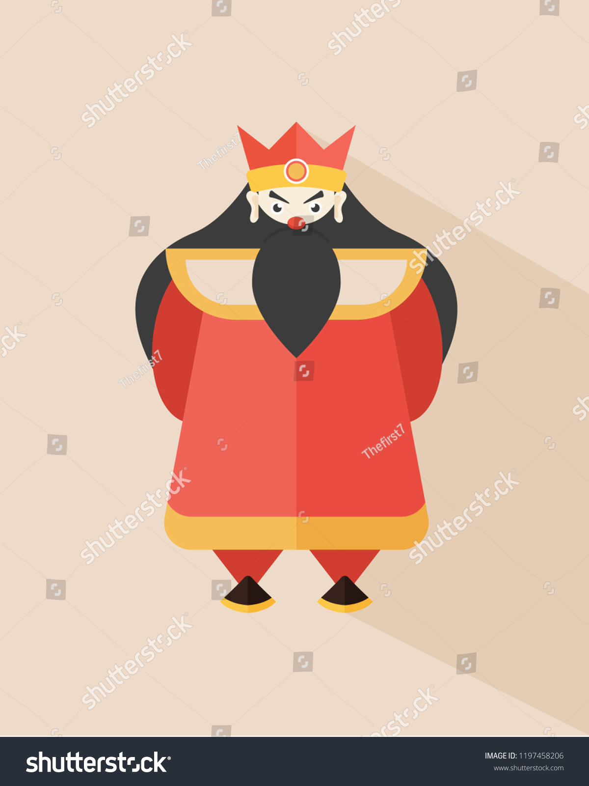 Chinese Emperor Flat Design Vector Stock Vector (Royalty Free ...