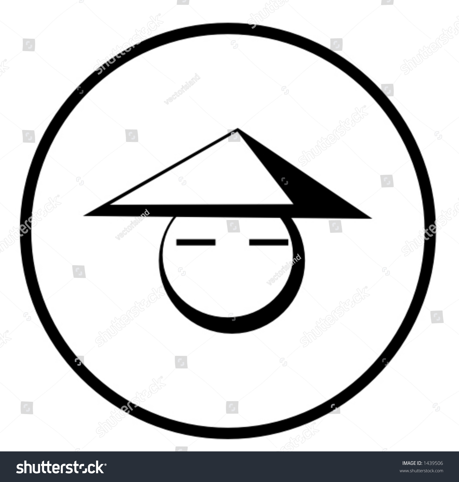 Chinese Face Symbol Stock Vector 1439506 - Shutterstock