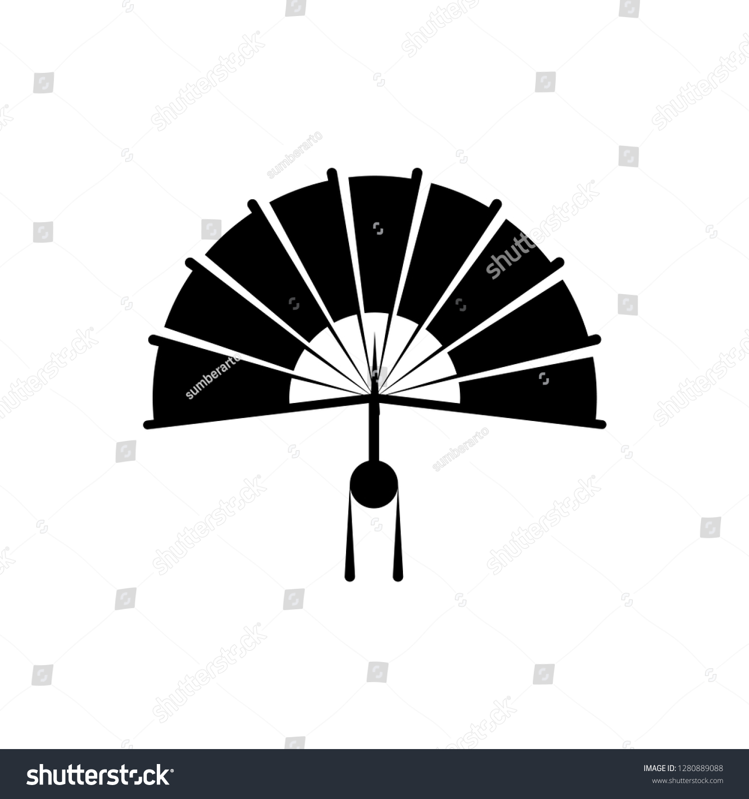 Chinesefan Icon Vector Template Stock Vector (Royalty Free) 1280889088