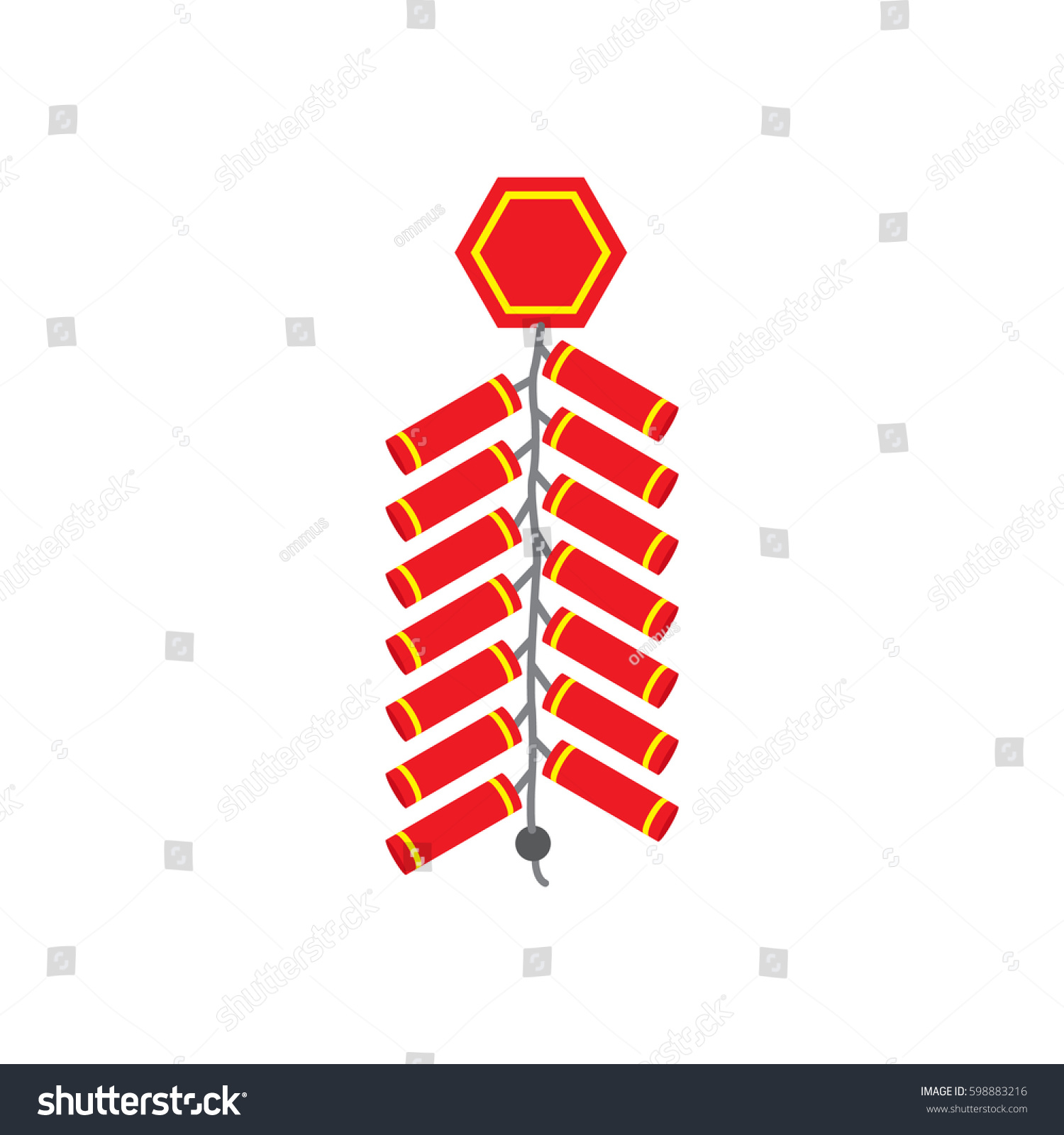 Chinese Firecrackers Stock Vector (Royalty Free) 598883216 | Shutterstock