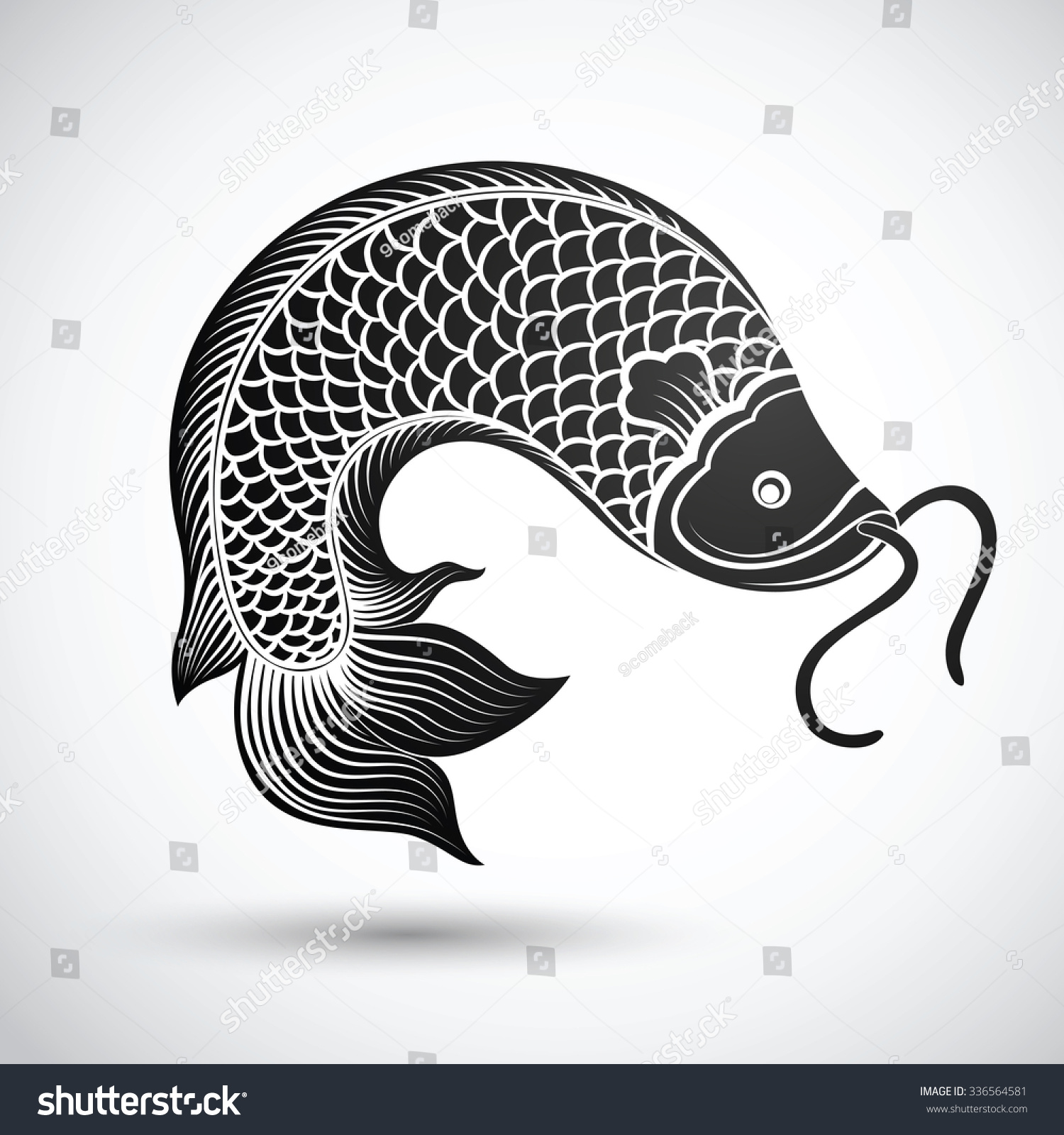 Chinese Fish Art Vector Illustration Stock Vector (Royalty Free) 336564581