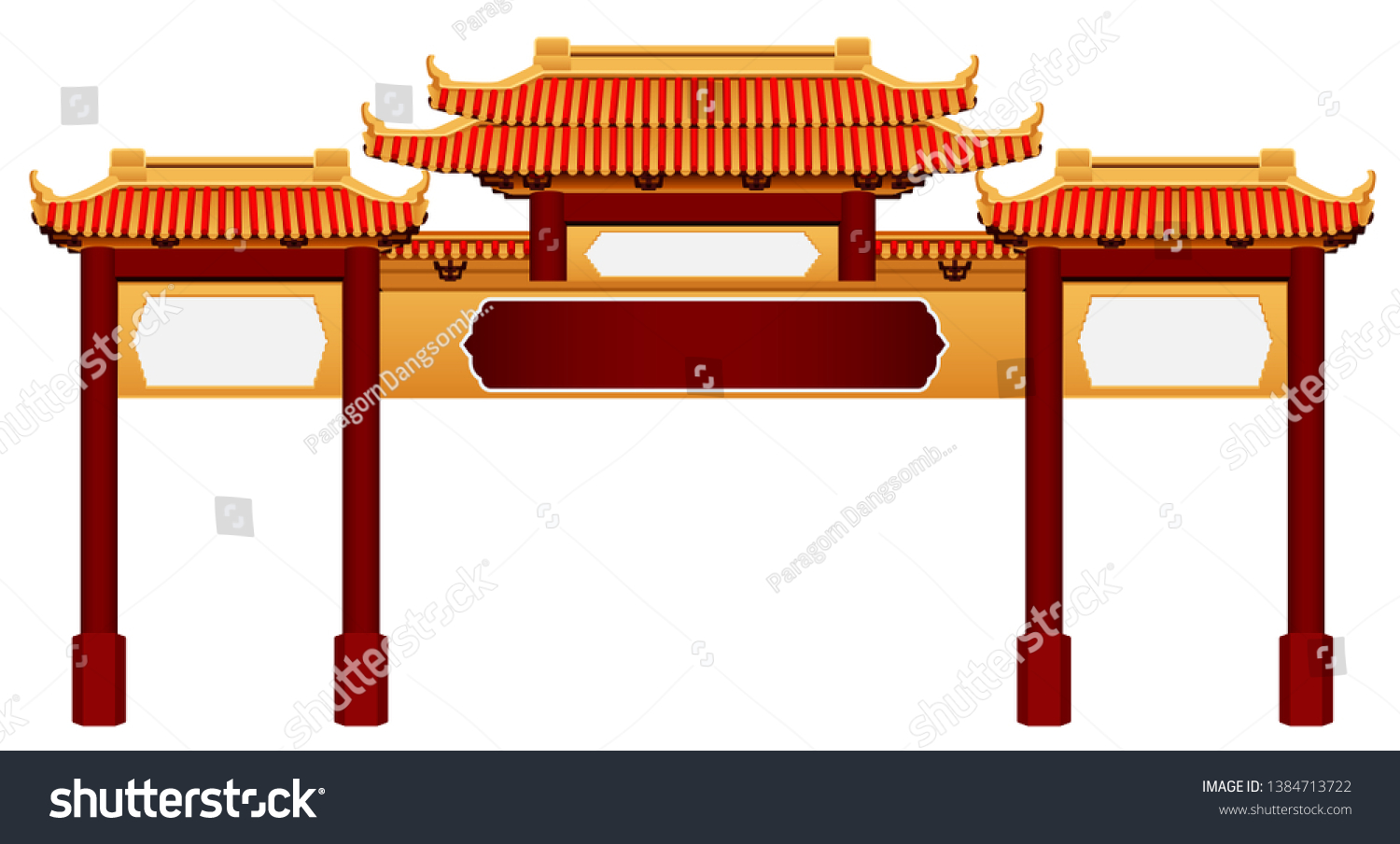 Chinese Gate Architecture Graphic Vector Stock Vector (Royalty Free ...