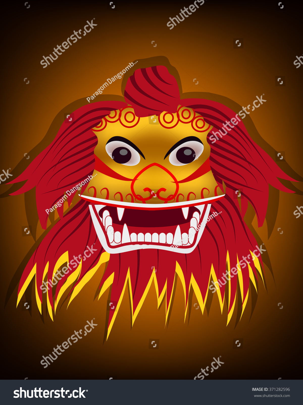 Chinese Lion Head Vector Stock Vector (Royalty Free) 371282596 ...