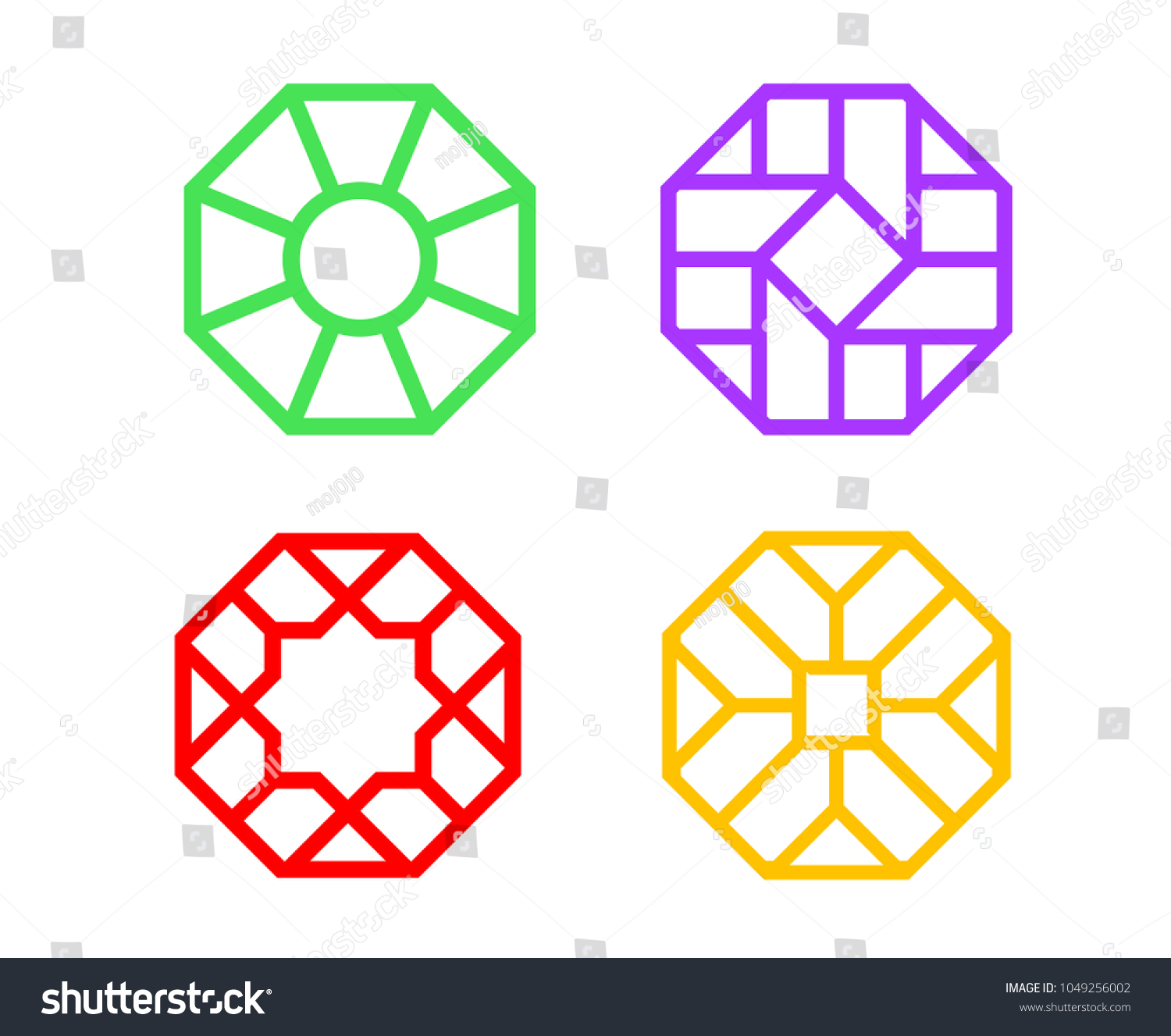 Chinese Octagon Window Frame Islamic Pattern Stock Vector (Royalty Free ...