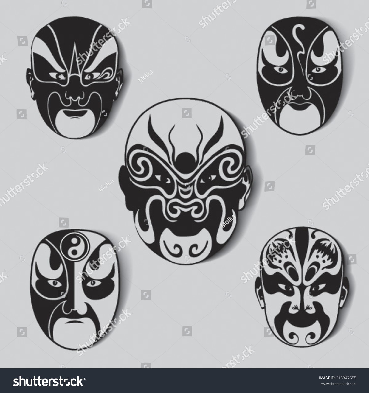 Blank chinese opera mask