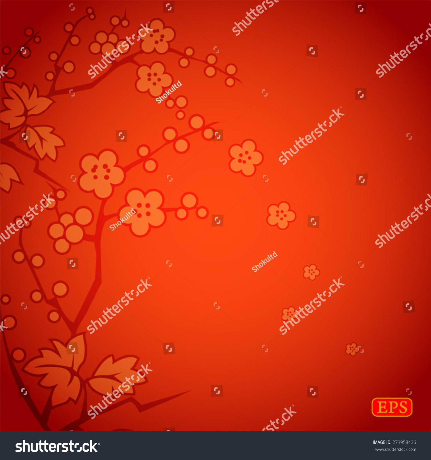 Chinese Pattern Flower Background Stock Vector (Royalty Free) 273958436 ...