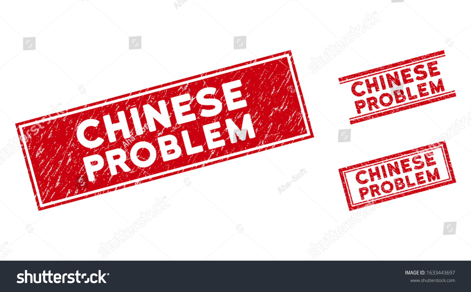 Chinese Problem Seal Stamps Red Vector: เวกเตอร์สต็อก (ปลอดค่าลิขสิทธิ์ ...