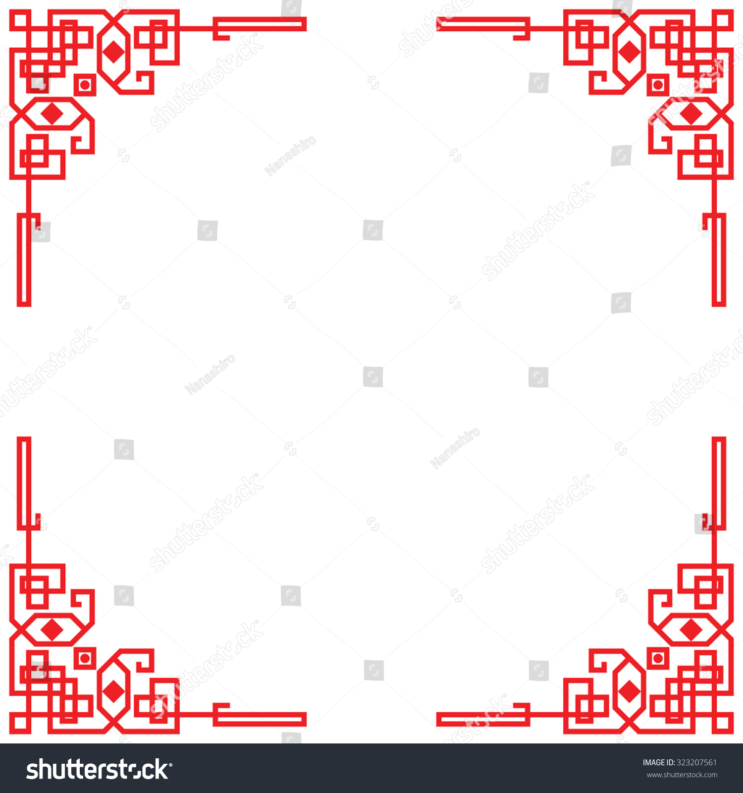 Chinese Red Border Frame: vector de stock (libre de regalías) 323207561 ...