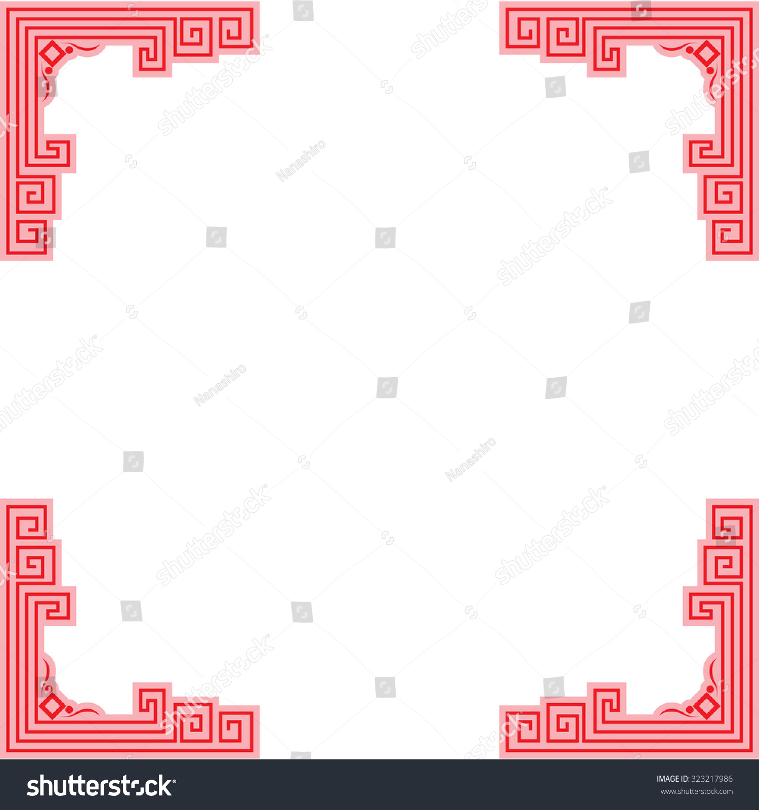 Chinese Stoke Gold Border Frame Stock Vector 323217986 - Shutterstock