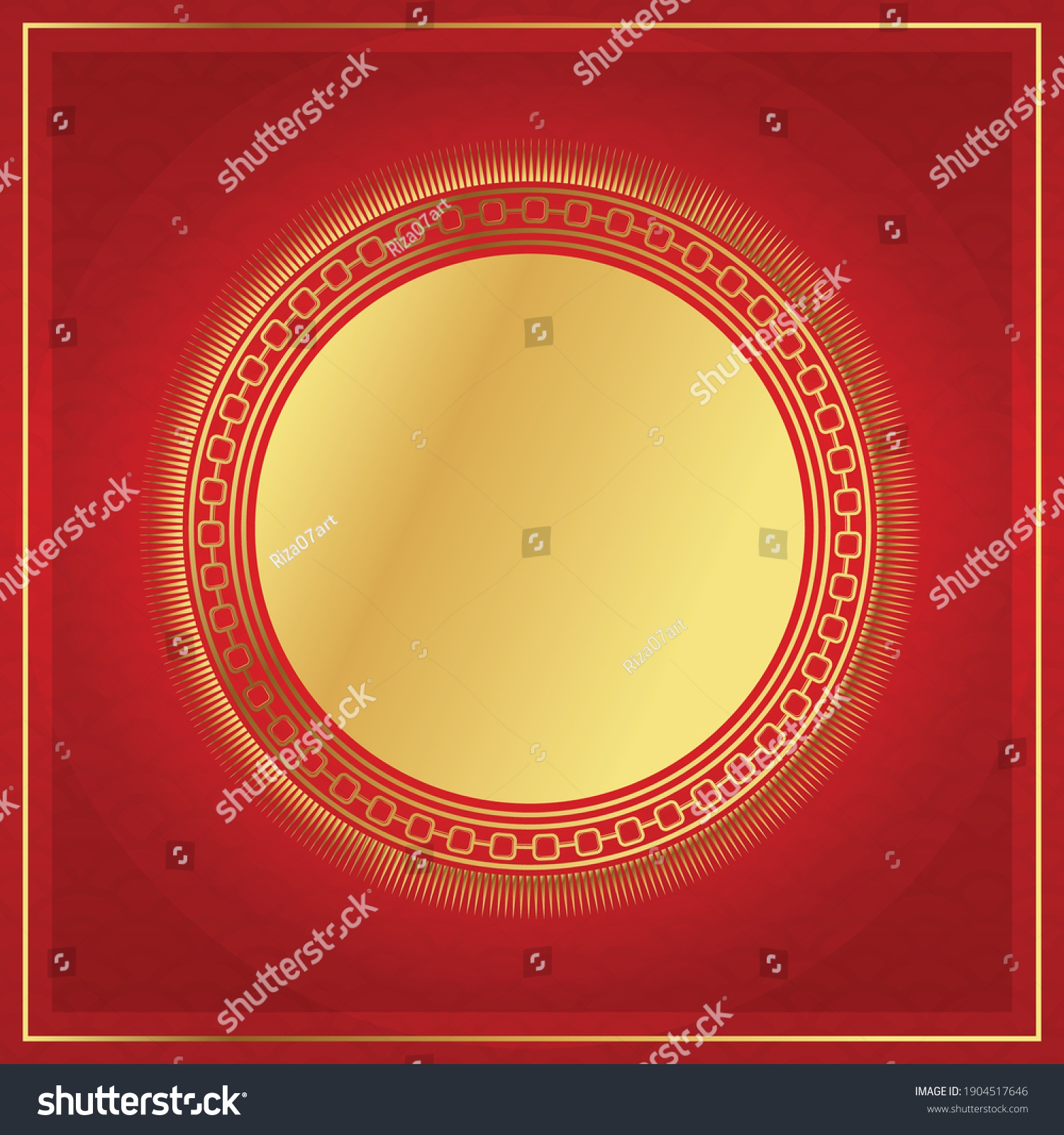 Chinese Themed Golden Circle Pattern Vector Stock Vector (Royalty Free ...