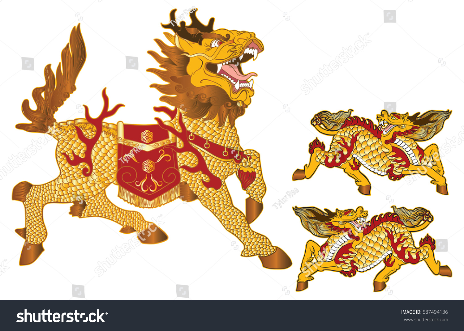 Chinese Unicorn Stock Vector (Royalty Free) 587494136