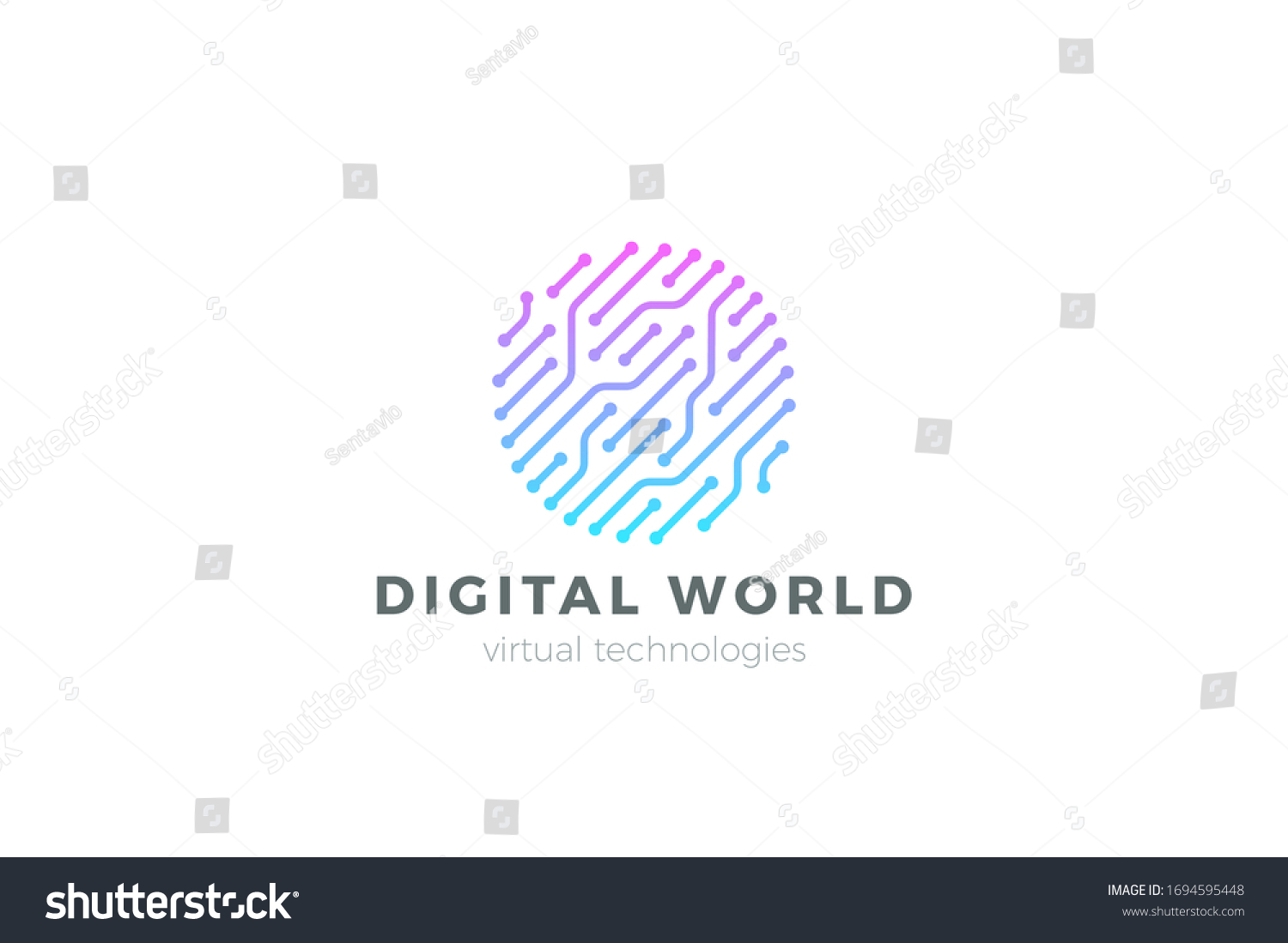 Chip Digital Logo Abstract Artificial Intelligence Stock Vector ...