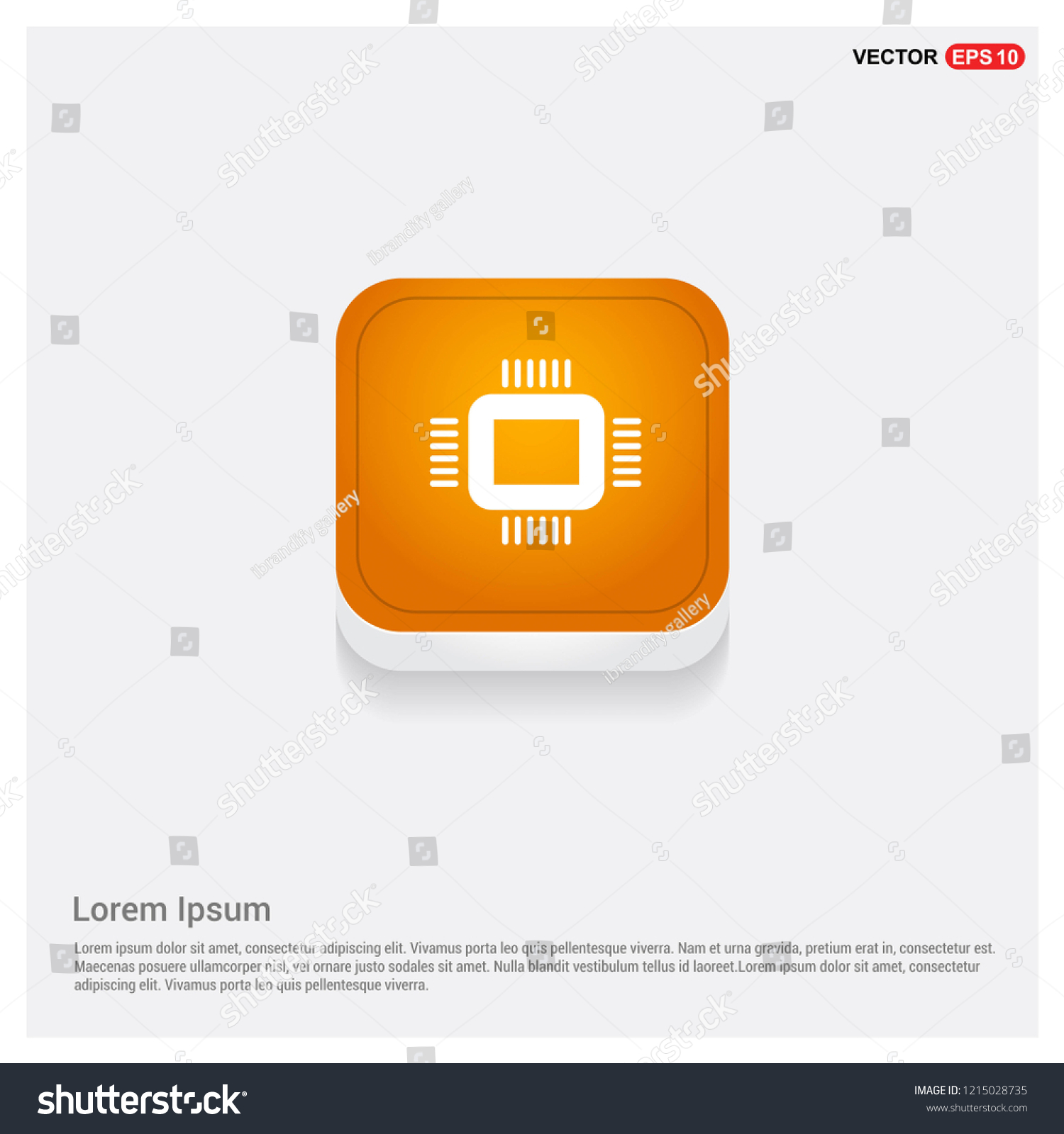 Chip Icon Orange Abstract Web Button Stock Vector (Royalty Free ...