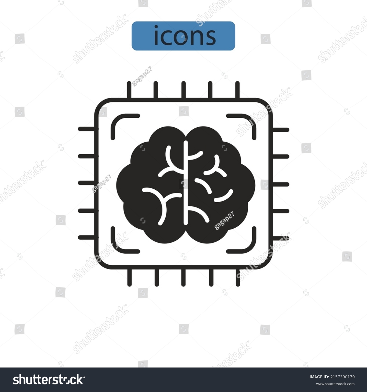 Chip Icons Symbol Vector Elements Infographic Stock Vector (Royalty ...