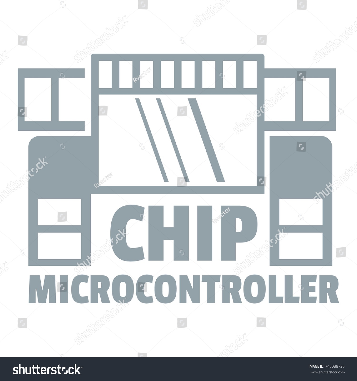 Chip Microcontroller Logo Simple Illustration Chip Stock Vector ...