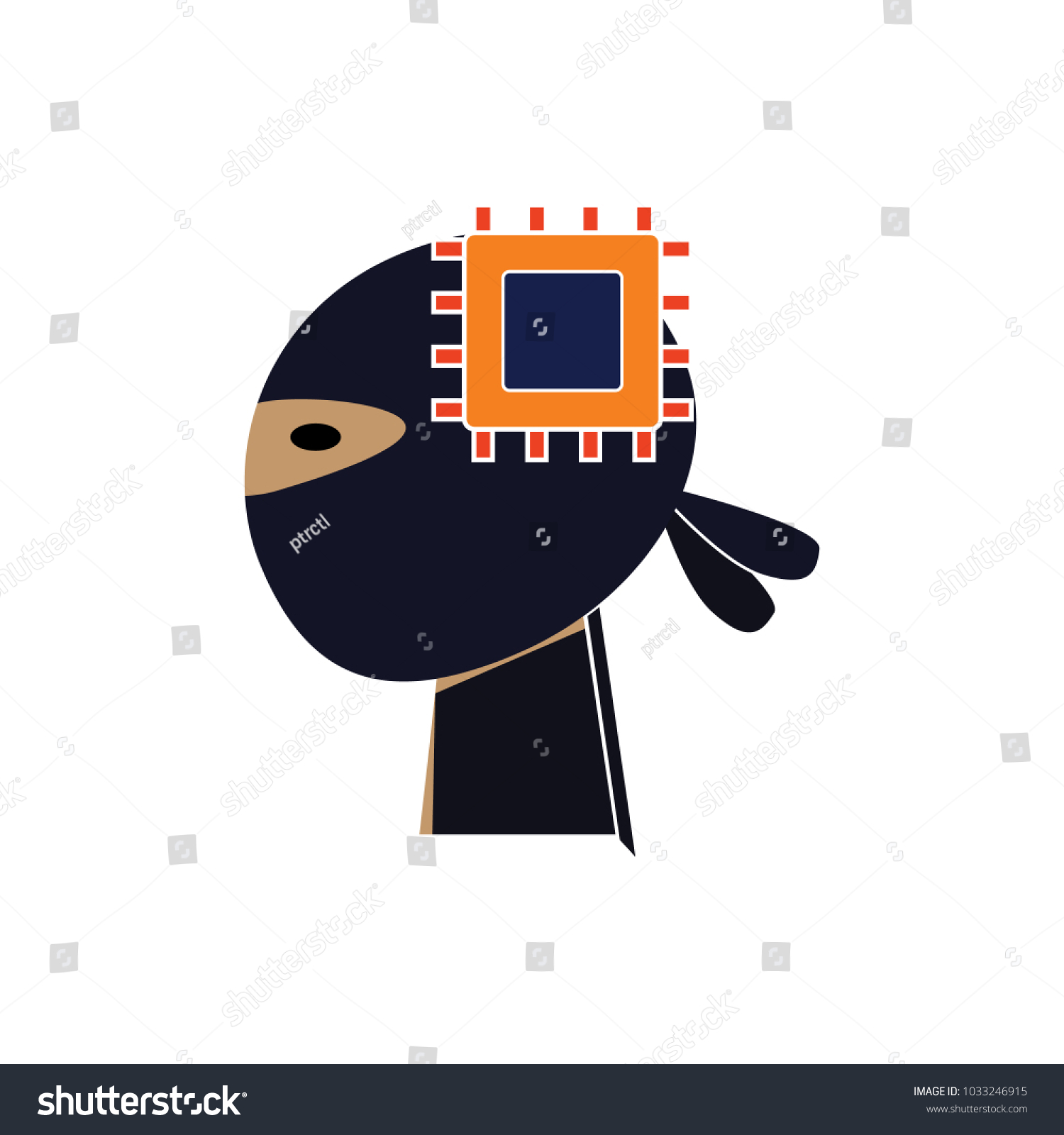 Chip Ninja Logo Icon Design Stock Vector (Royalty Free) 1033246915 ...