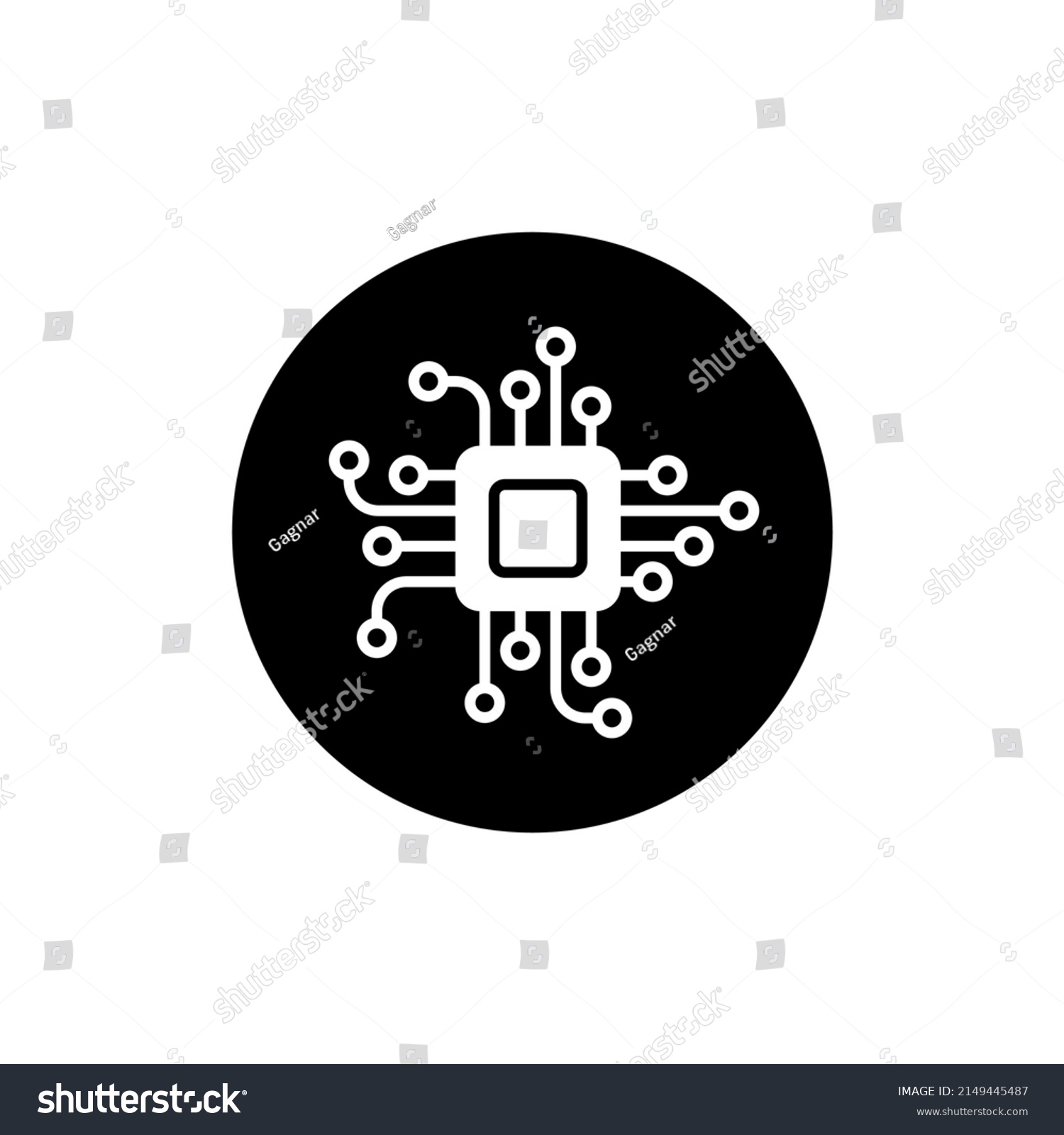 Chip Processor Icon Black Circle Stock Vector (Royalty Free) 2149445487 ...