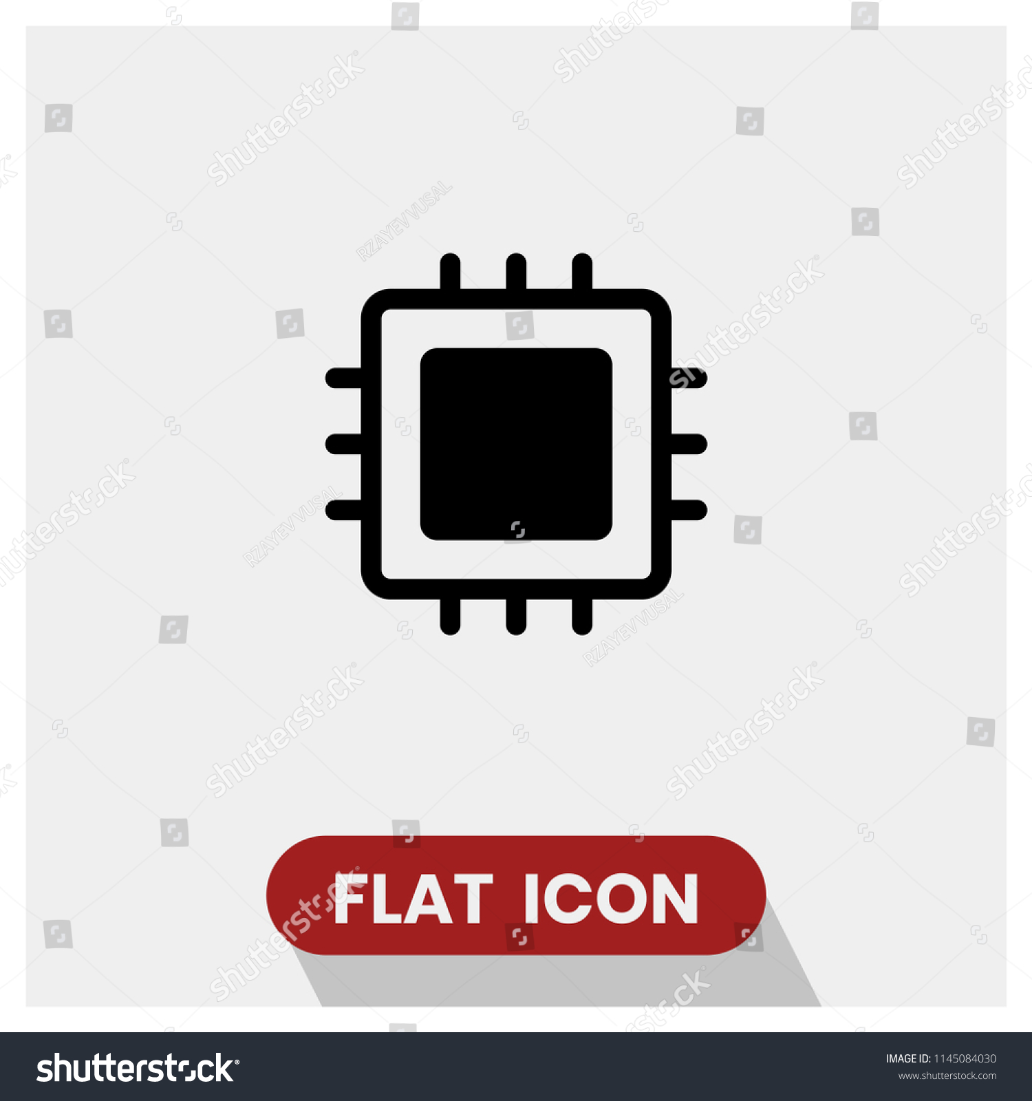 Chip Vector Icon Memory Processor Chipset Stock Vector (Royalty Free ...