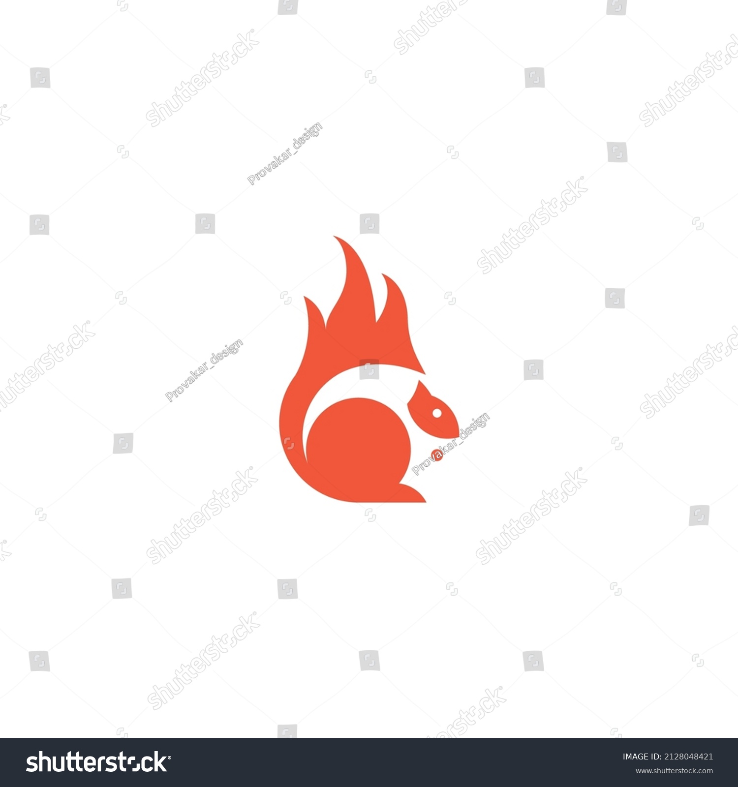 Chipmunk Logo Design Using Fire Stock Vector (Royalty Free) 2128048421