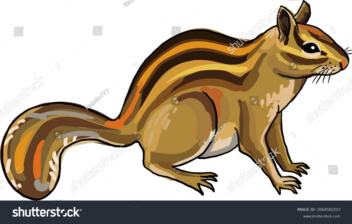 Chipmunk Outline Vector Image Transparent Background Stock Vector ...