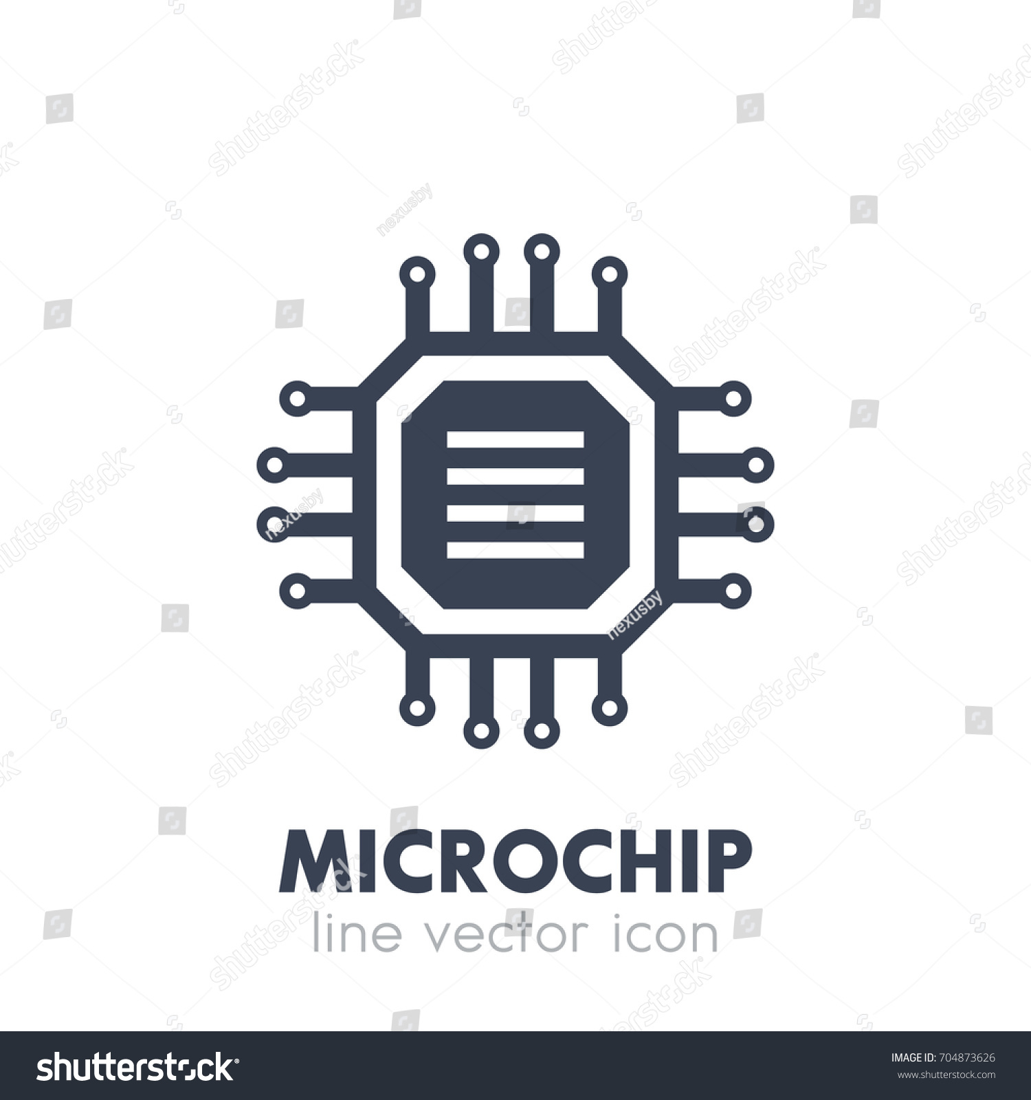 Chipset Microchip Icon On White Stock Vector (Royalty Free) 704873626 ...