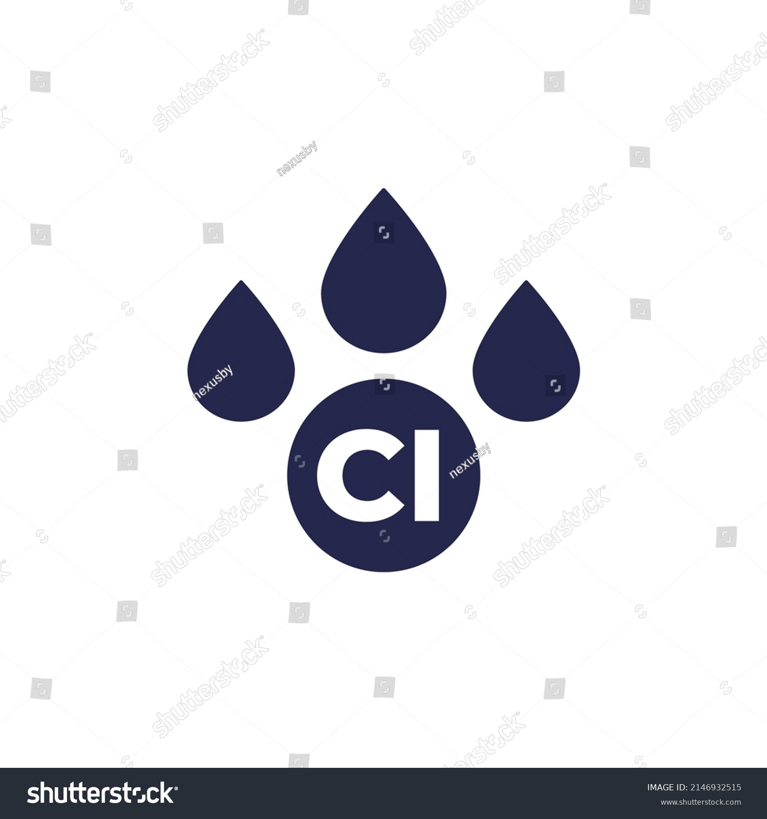 Chlorine Icon Drops Vector Stock Vector (Royalty Free) 2146932515 ...