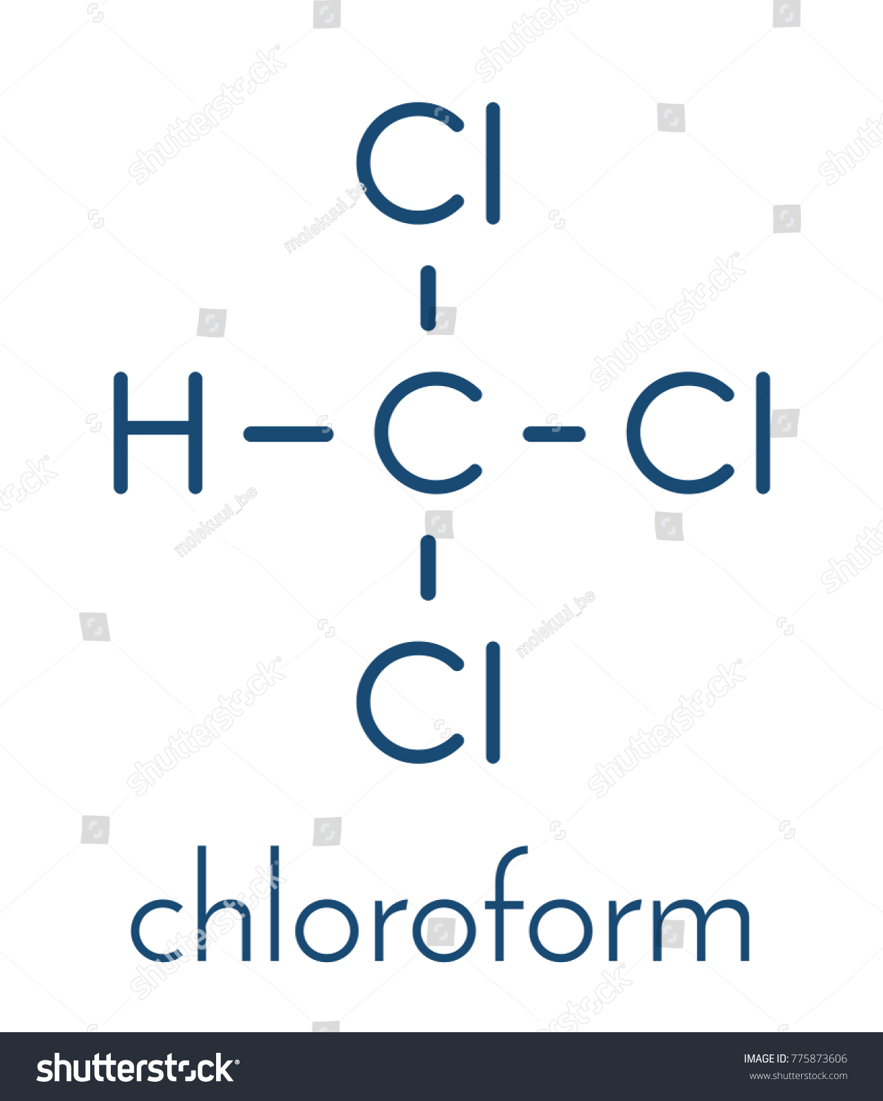 Vektor Stok Chloroform Solvent Molecule Skeletal Formula (Tanpa Royalti ...