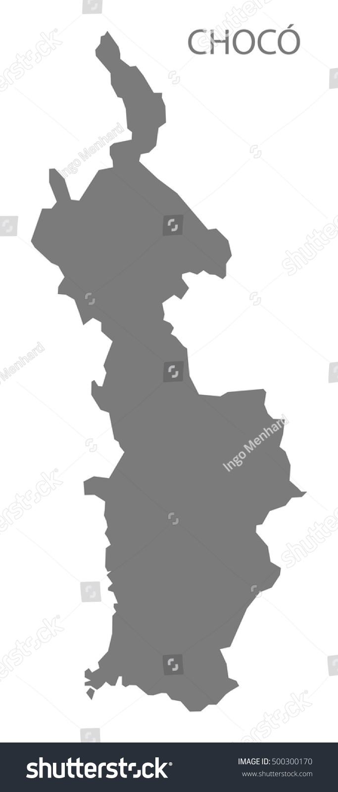 Choco Colombia Map Grey: vector de stock (libre de regalías) 500300170 ...