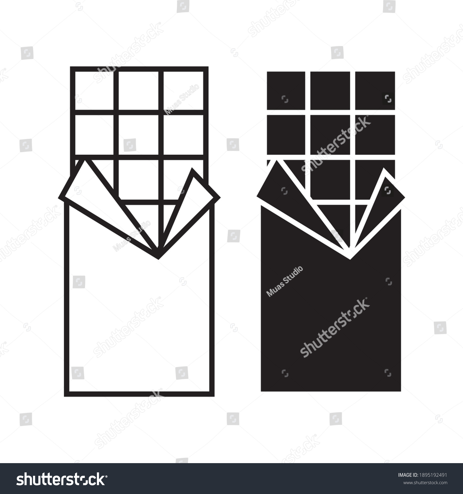 Chocolate Bar Chunks On White Backround Stock Vector (Royalty Free ...