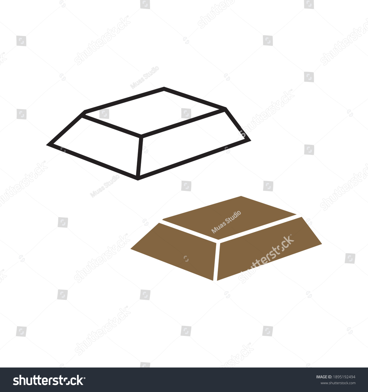 Chocolate Bar Chunks On White Backround Stock Vector (Royalty Free ...