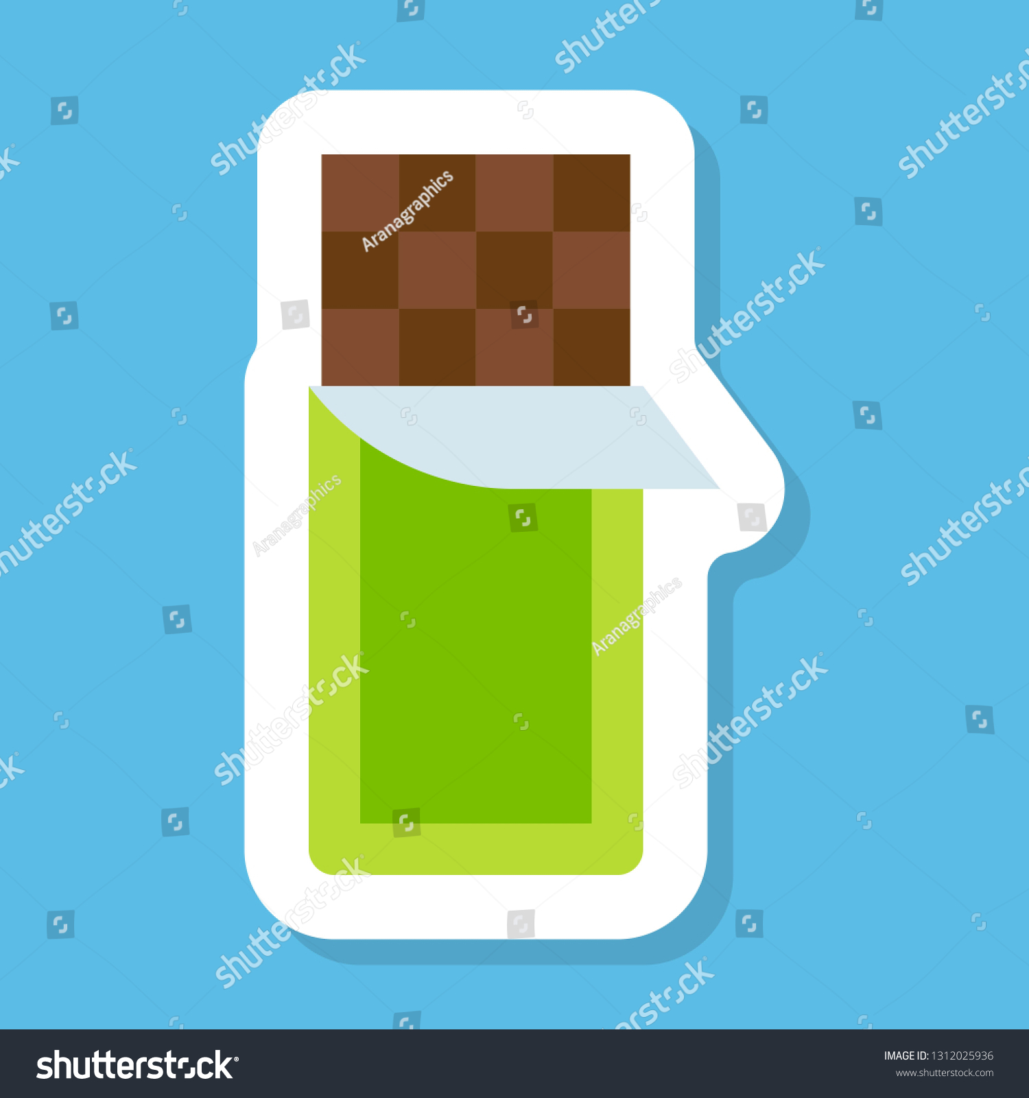 Chocolate Bar Sticker Vector Isolated Flat Stock Vector (Royalty Free ...