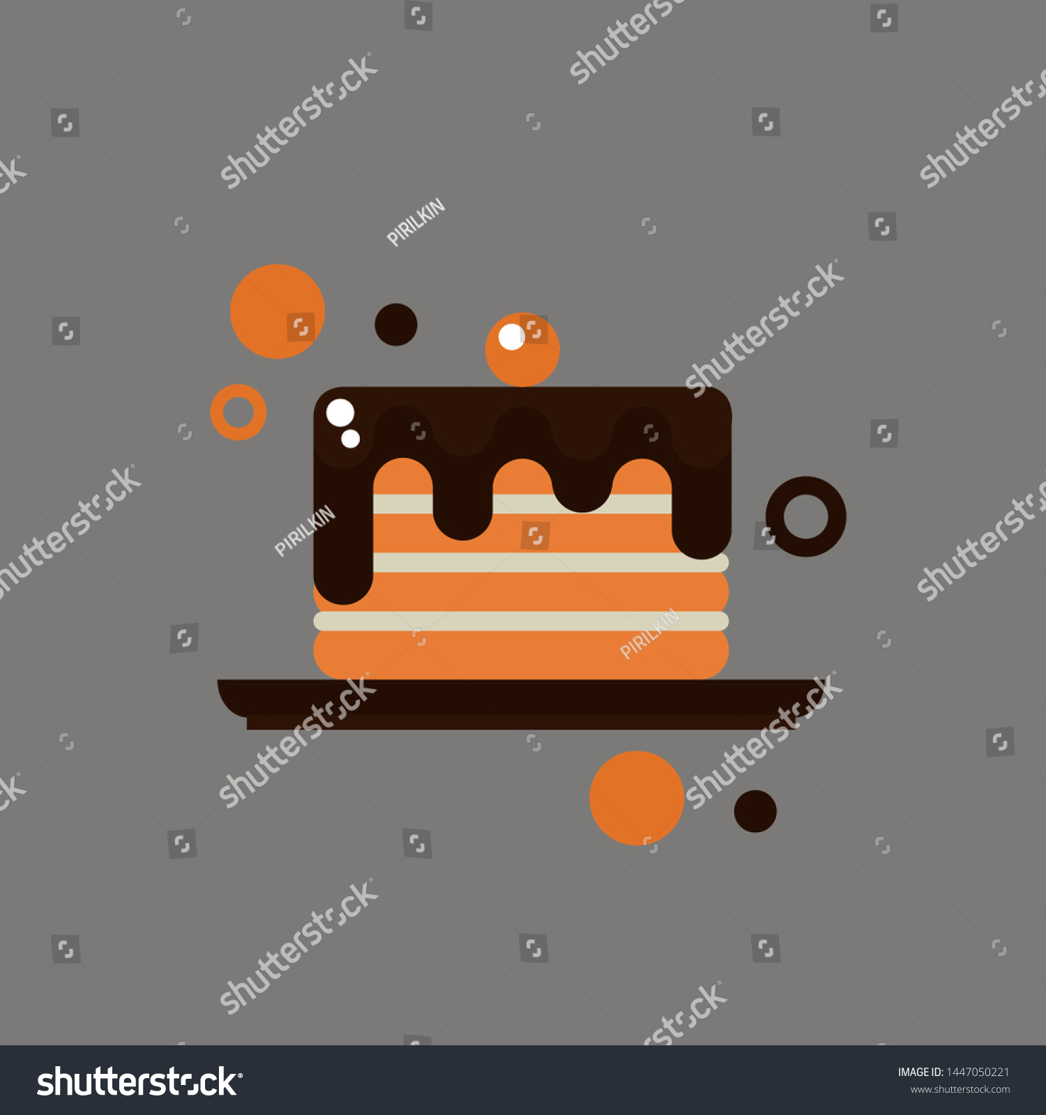 Chocolate Cake Vector Illustration Isolated Stock Vector (Royalty Free ...