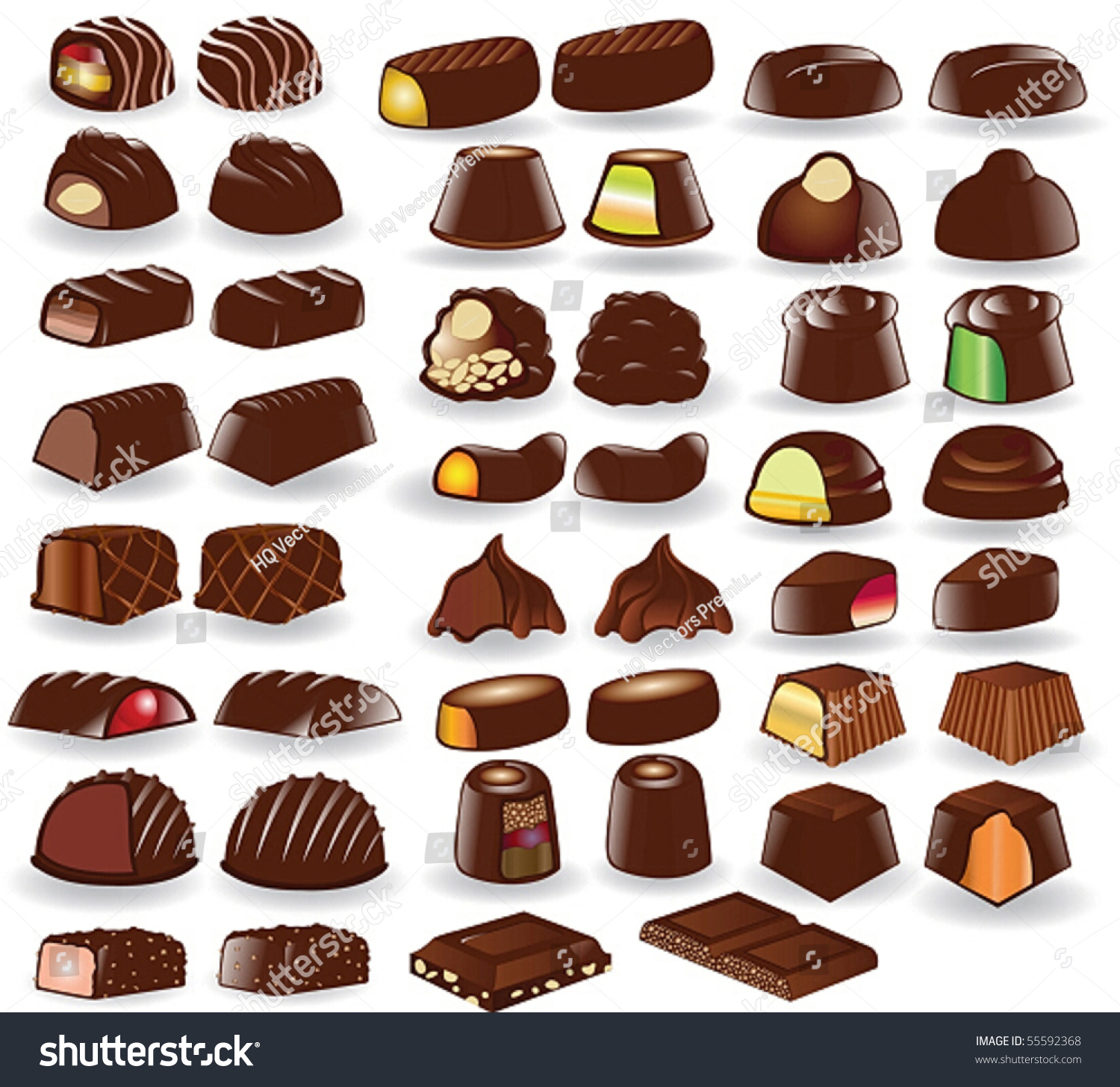 Chocolate Candy Collection Stock Vector (Royalty Free) 55592368