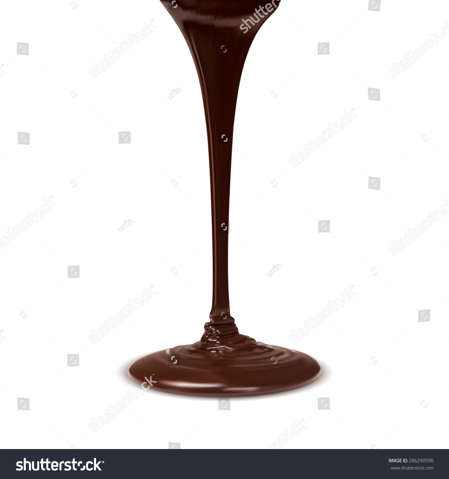 Chocolate Cocoa Flow Isolated On White Stock Vector (Royalty Free ...