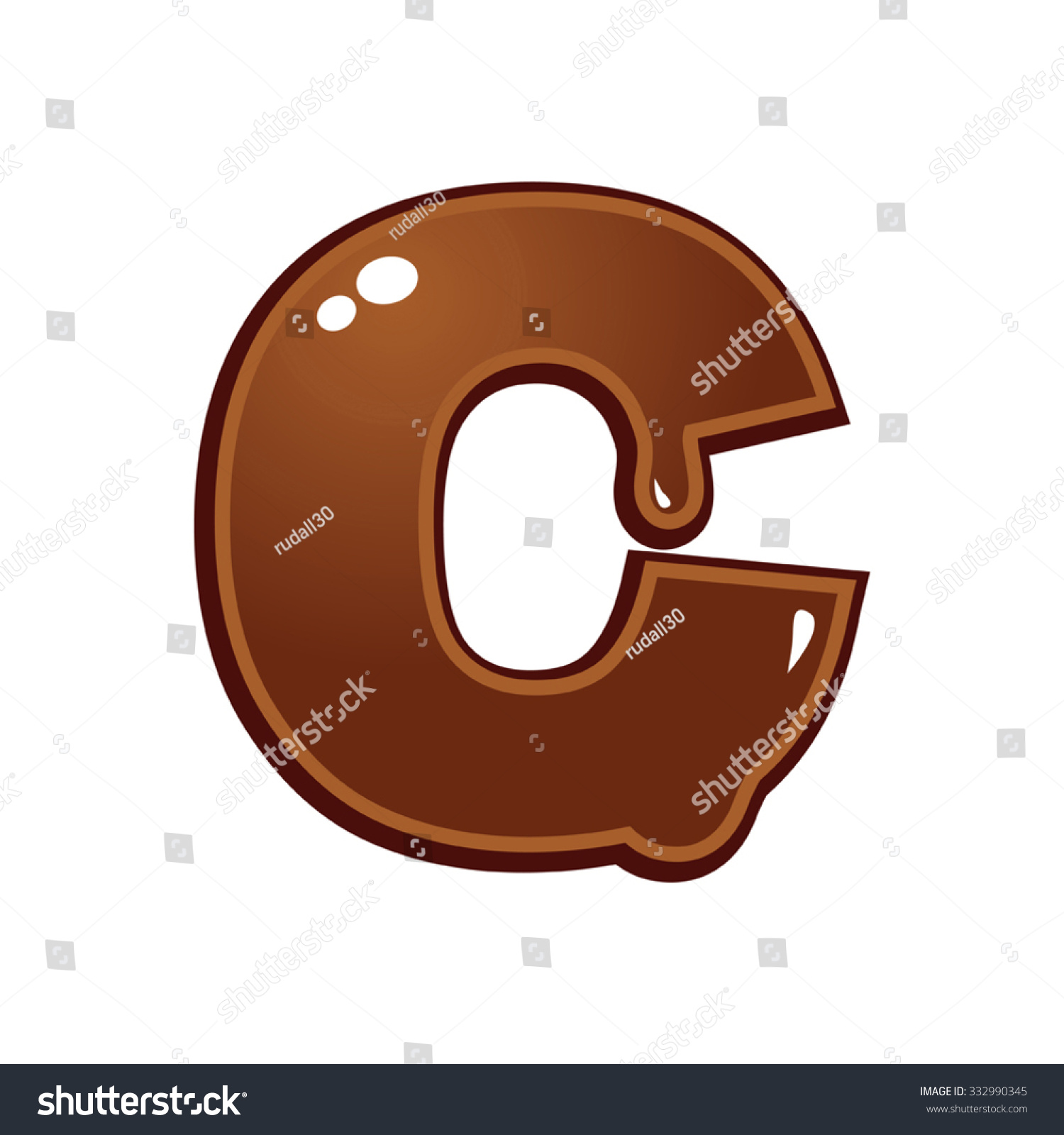 Chocolate Melt Font Type Letter C Stock Vector (Royalty Free) 332990345