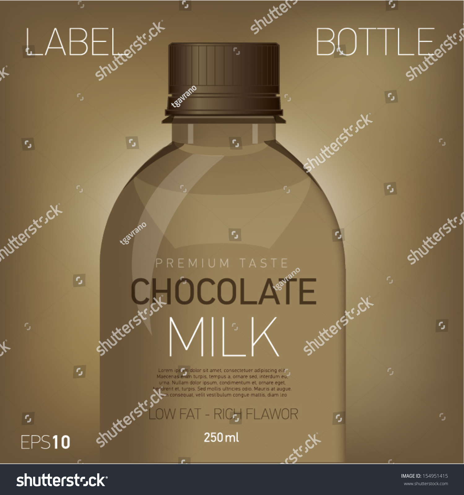 Chocolate Milk Bottle Label Stock Vector (Royalty Free) 154951415