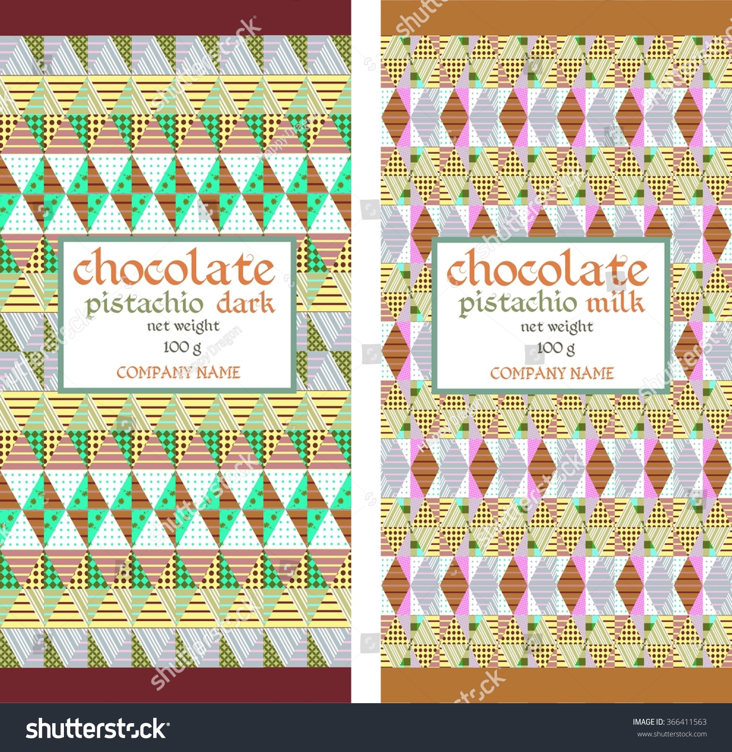 Chocolate Packaging Design Seamless Ethnic Pattern Stock Vector ...