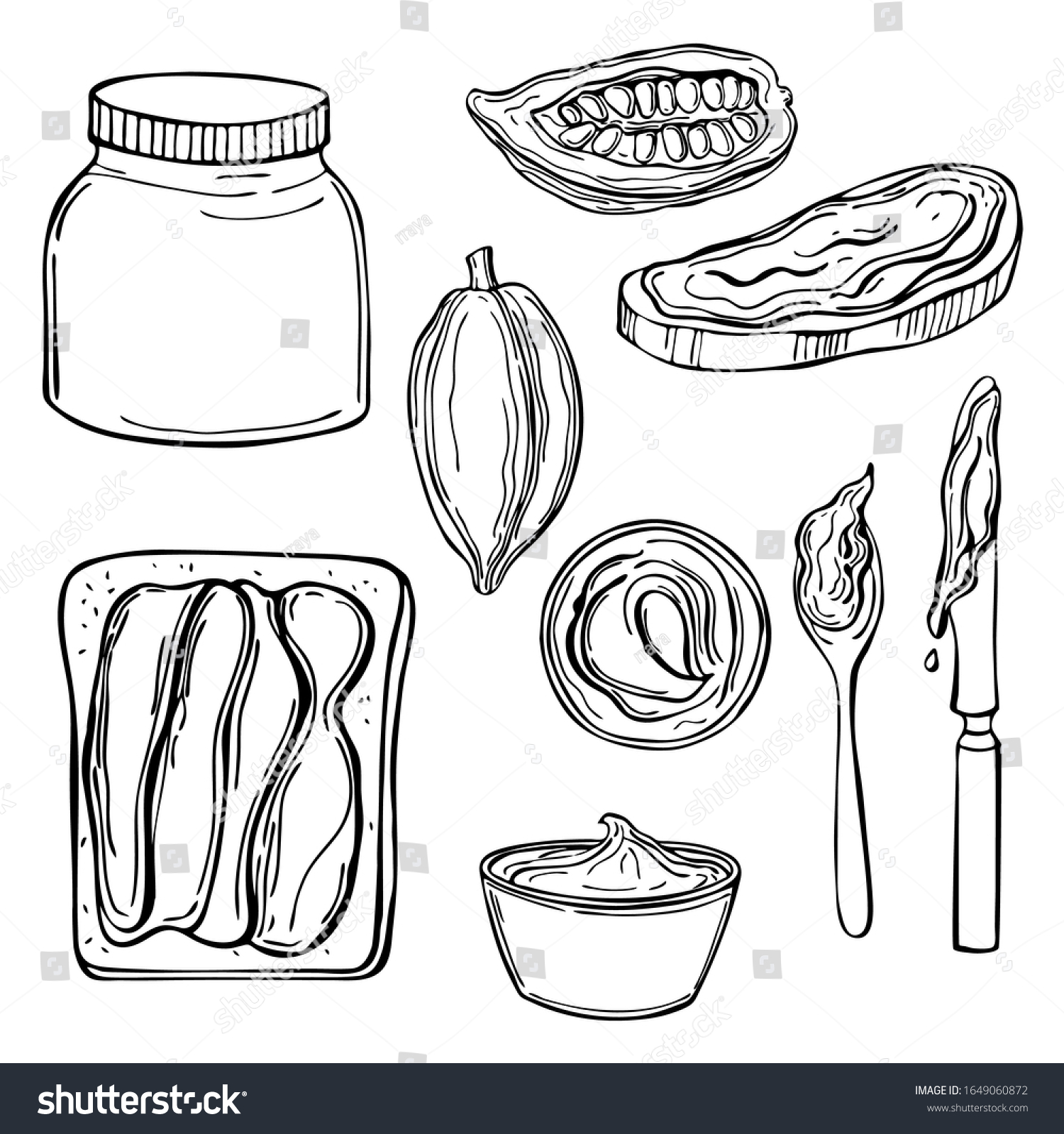 Chocolate Paste Set Vector Sketch Illustration Stock Vector (Royalty ...