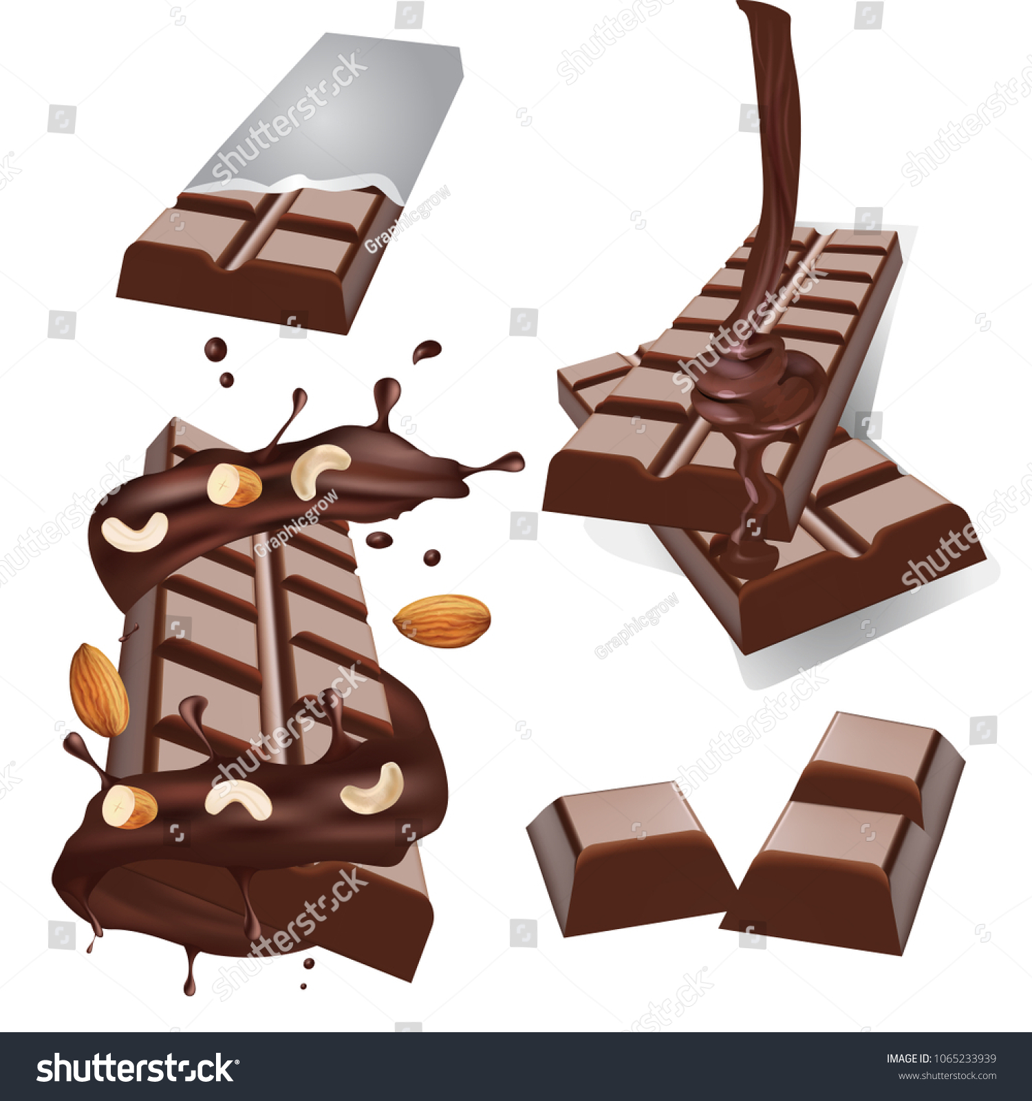 Chocolate Splash Bar Vector Stock Vector (Royalty Free) 1065233939 ...