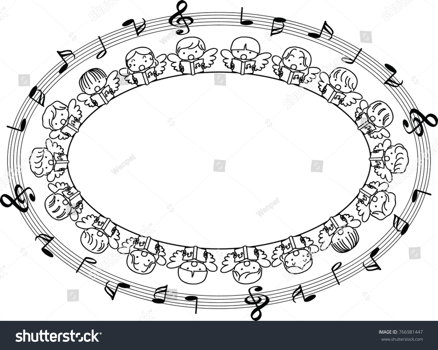 Choir Angel Border Stock Vector (Royalty Free) 766981447 | Shutterstock