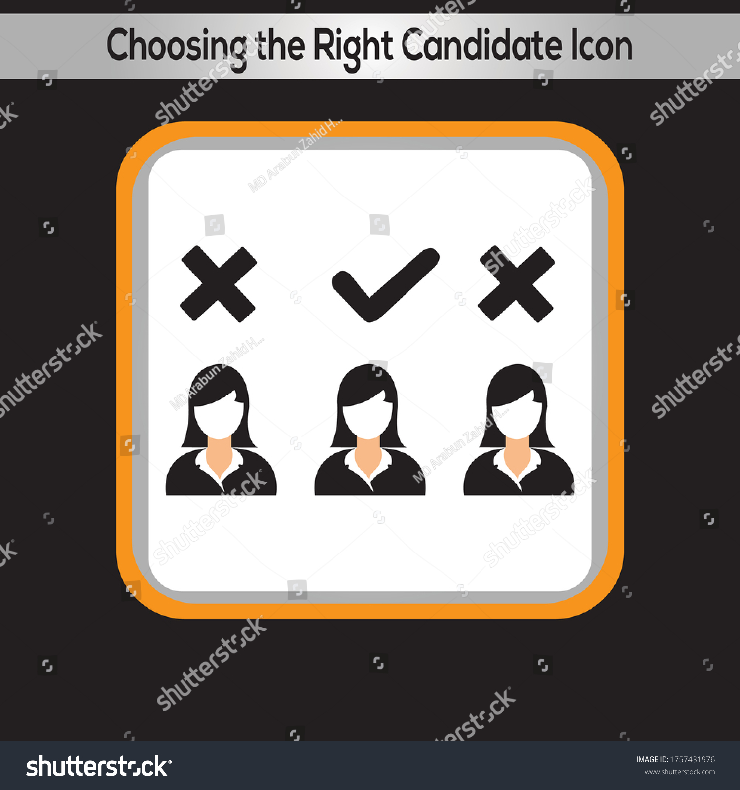 Choosing Right Candidate Icon Vector Graphics Stock Vector (Royalty ...
