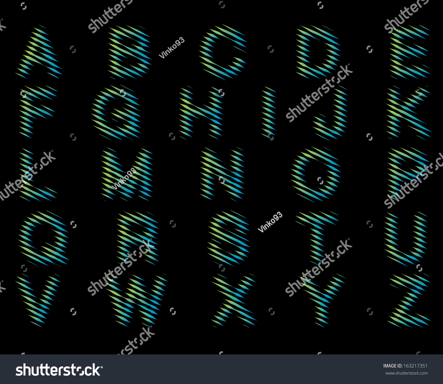Chopped Font Vector Illustration Stock Vector (Royalty Free) 163217351 ...
