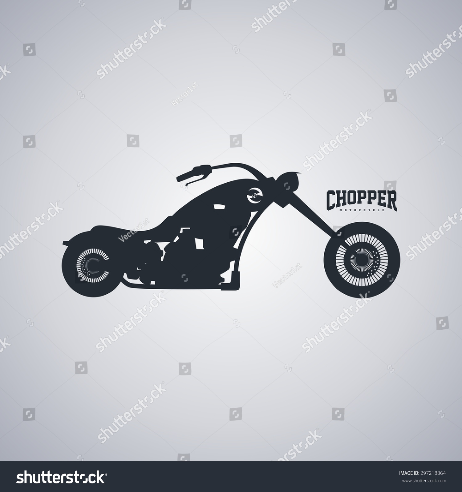 Chopper Motorcycle: vector de stock (libre de regalías) 297218864 ...