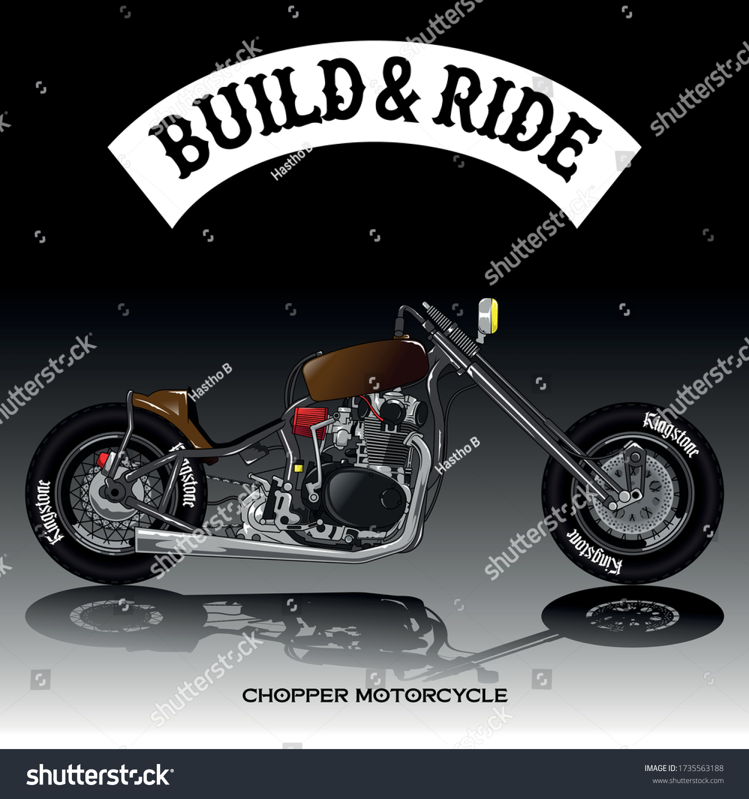Chopper Motorcycle Poster Premium Vector Stock Vector (Royalty Free ...