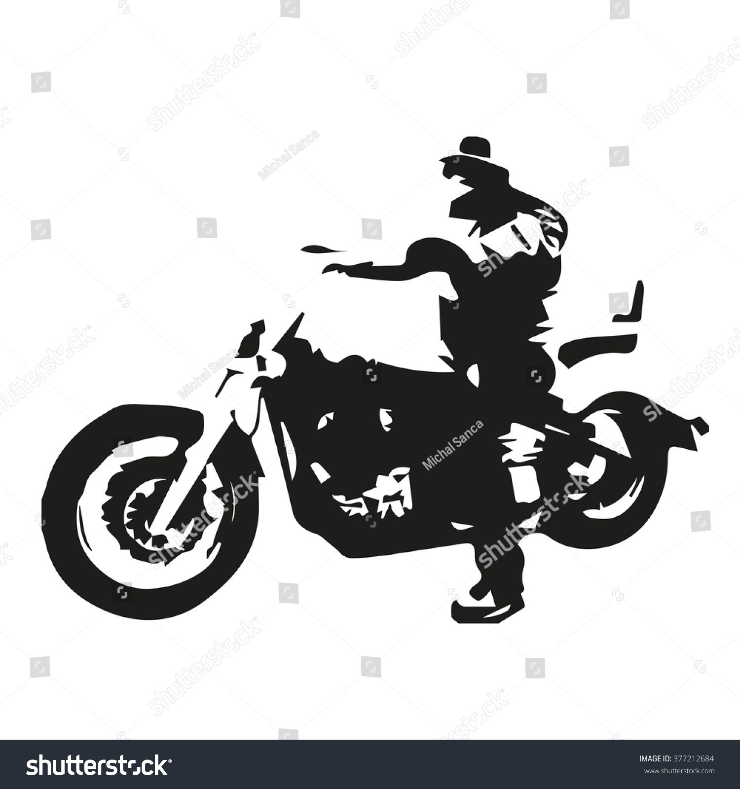 Chopper Motorcycle Vector Illustration Stock Vector (Royalty Free ...