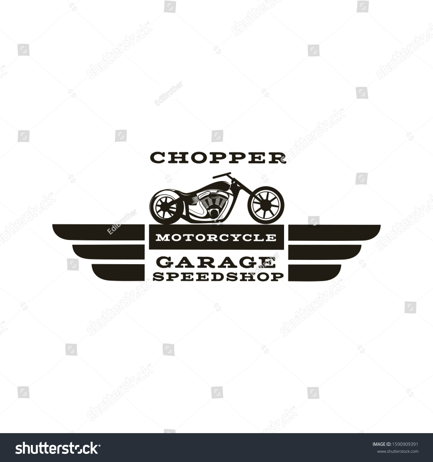 Chopper Retro Motorcycle Badges Logo Stock Vector (Royalty Free ...