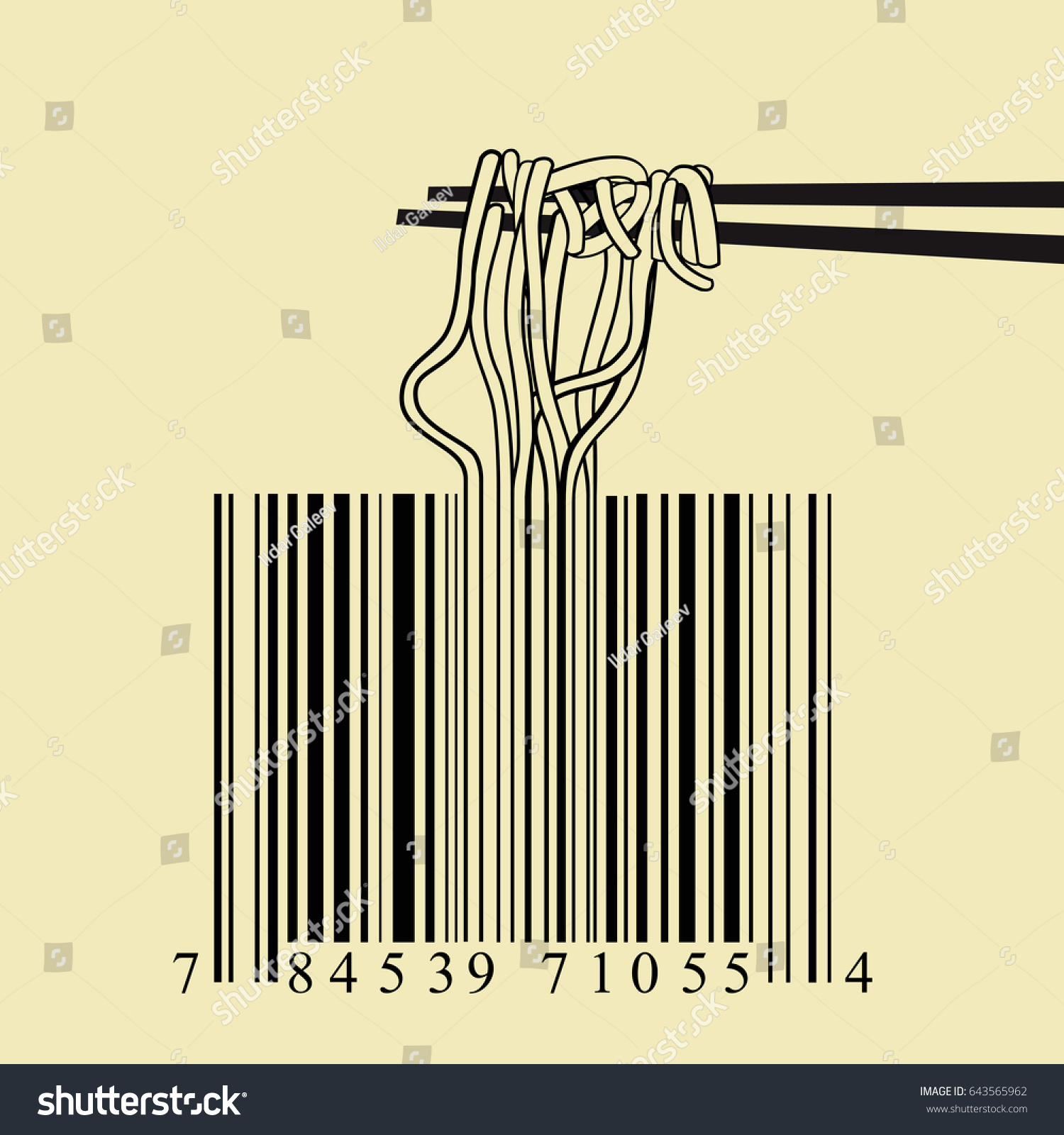 Chopsticks spaghetti concepto de diseño de: vector de stock (libre de ...