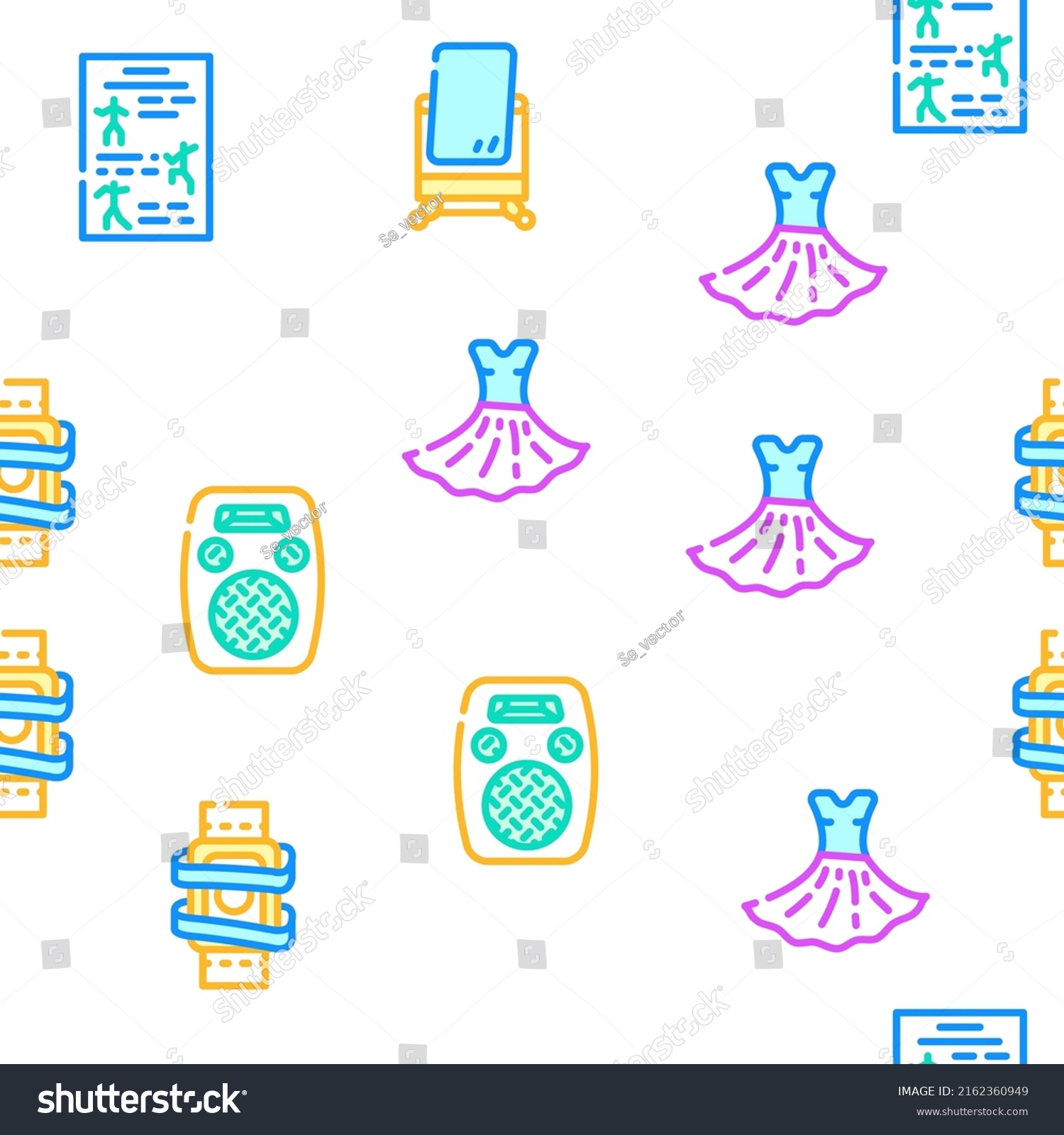 Choreography Dance Vector Seamless Pattern Color Stock Vector (Royalty ...